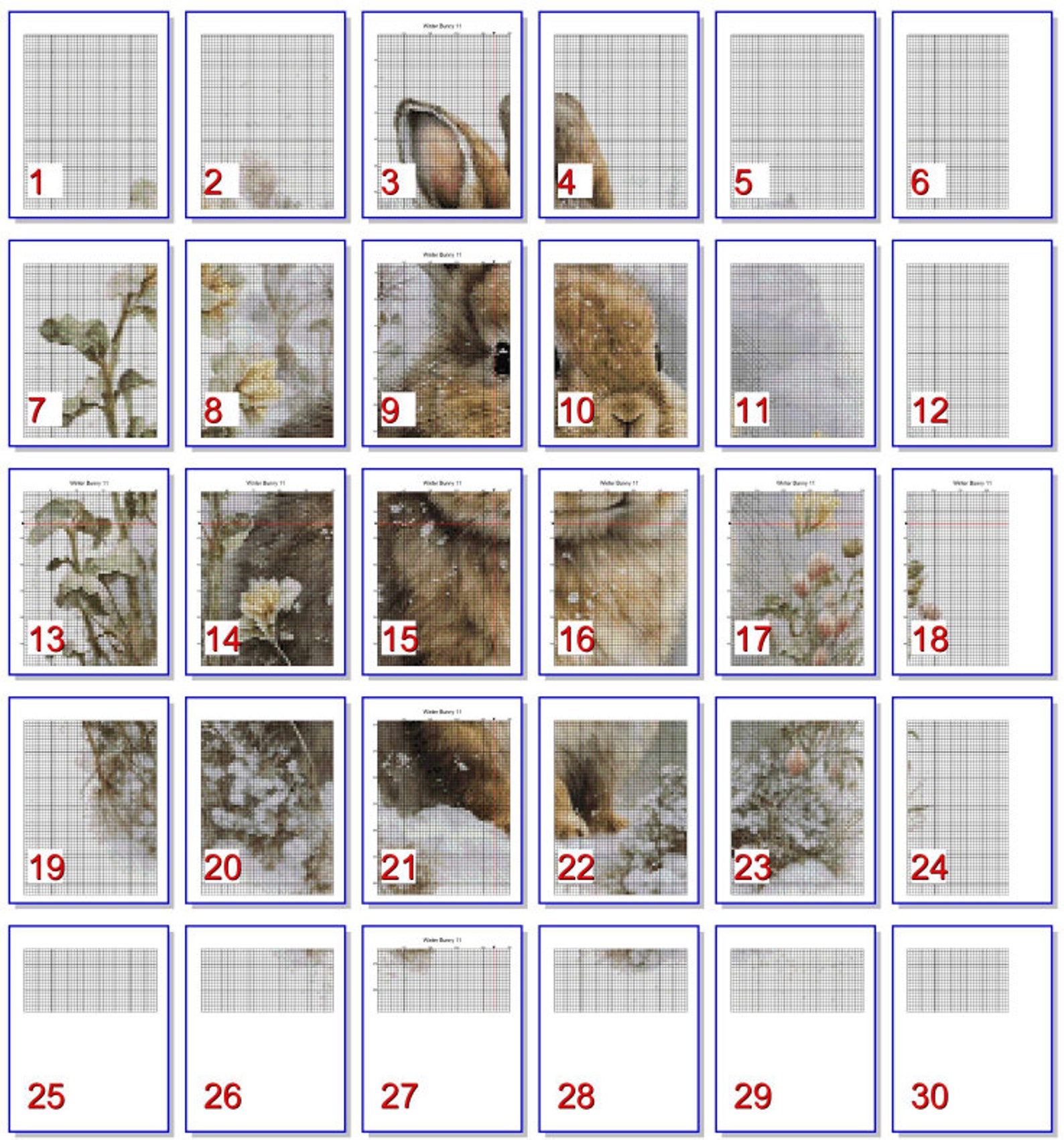 Wild Winter Bunny Rabbit Pattern Keeper Compatible PDF Instant Digital ...