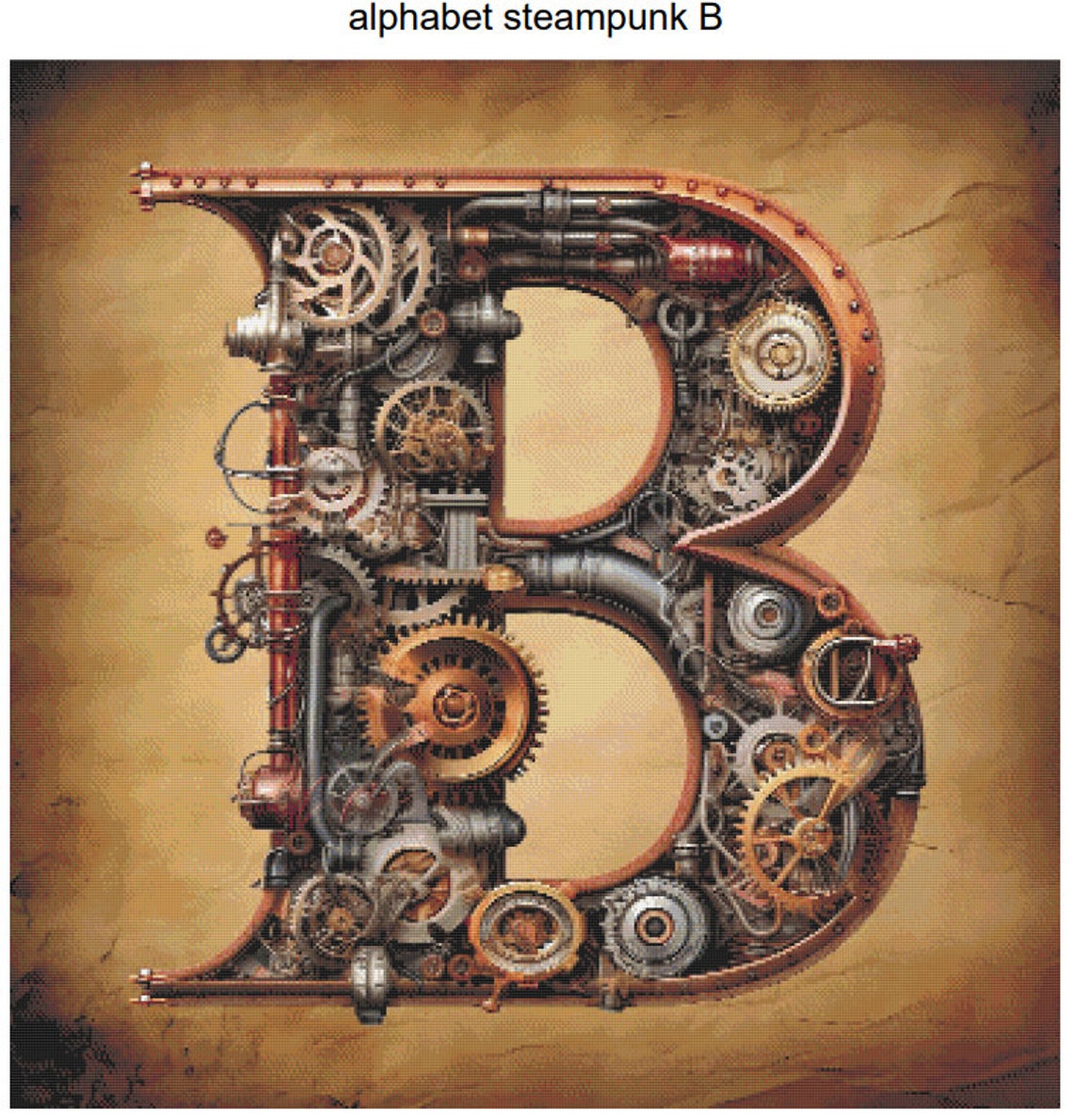 Steampunk Alphabet Letter B Large Size Pattern Keeper Compatible PDF ...