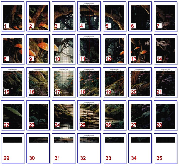 Enchanted Magical Forest Night Pattern Keeper Compatible PDF Instant ...