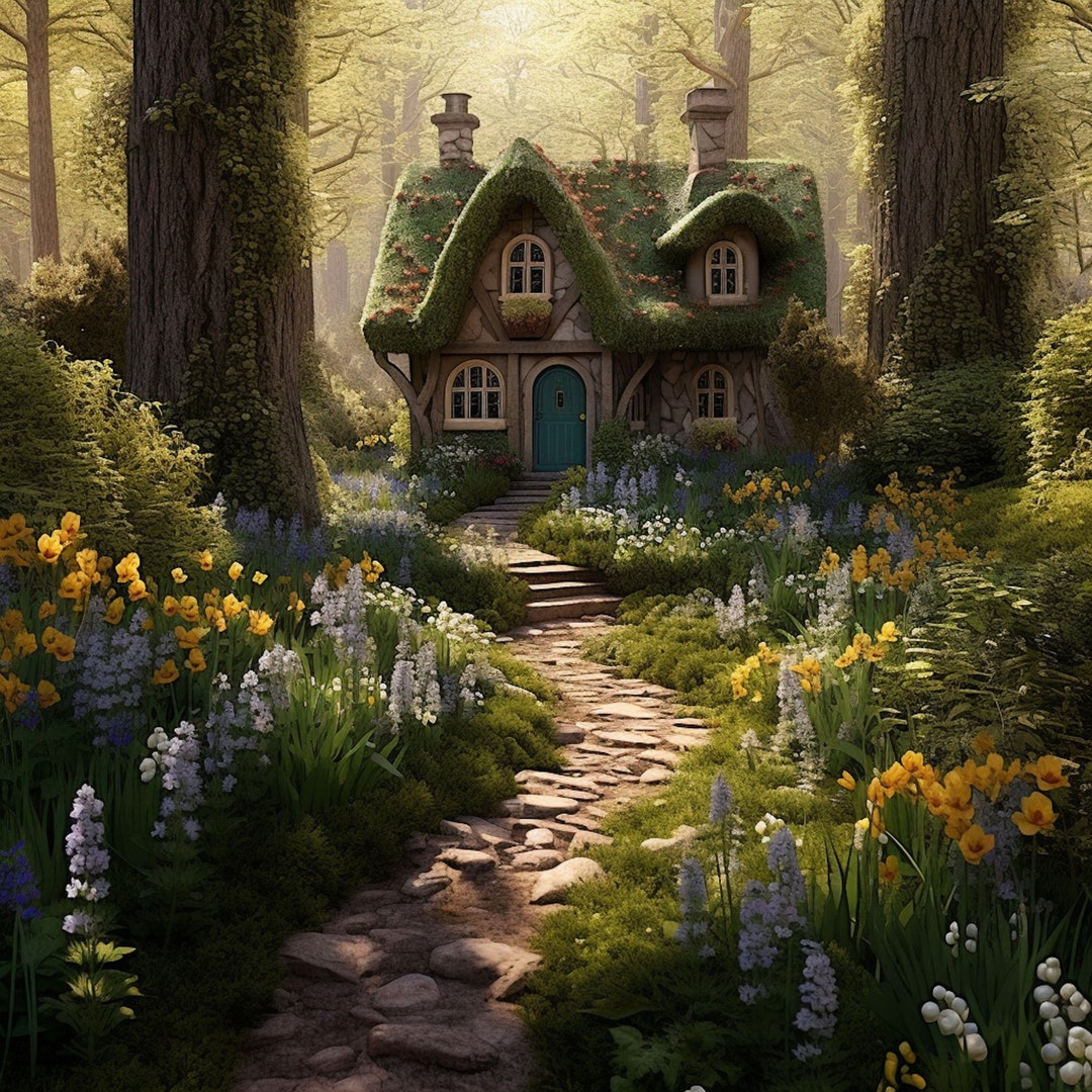 Spring Cottage Landscape Scene Counted Cross Stitch Pattern Keeper ...