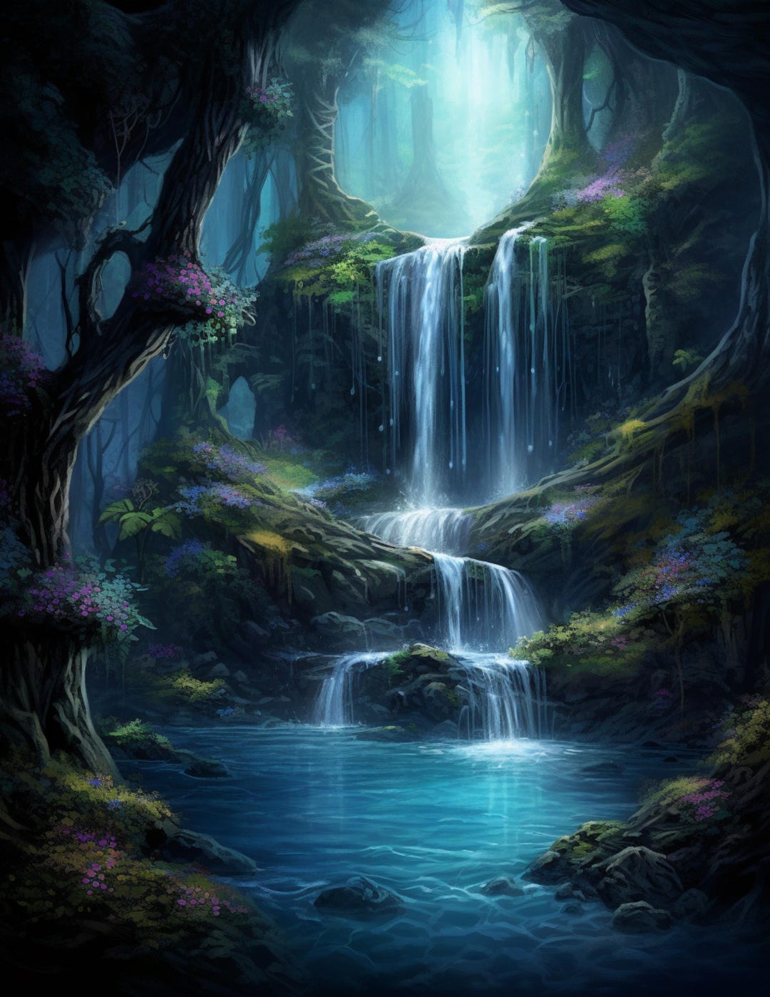 Fantasy Waterfall 15 Filtered Dawn PDF Instant Digital Download Counted ...