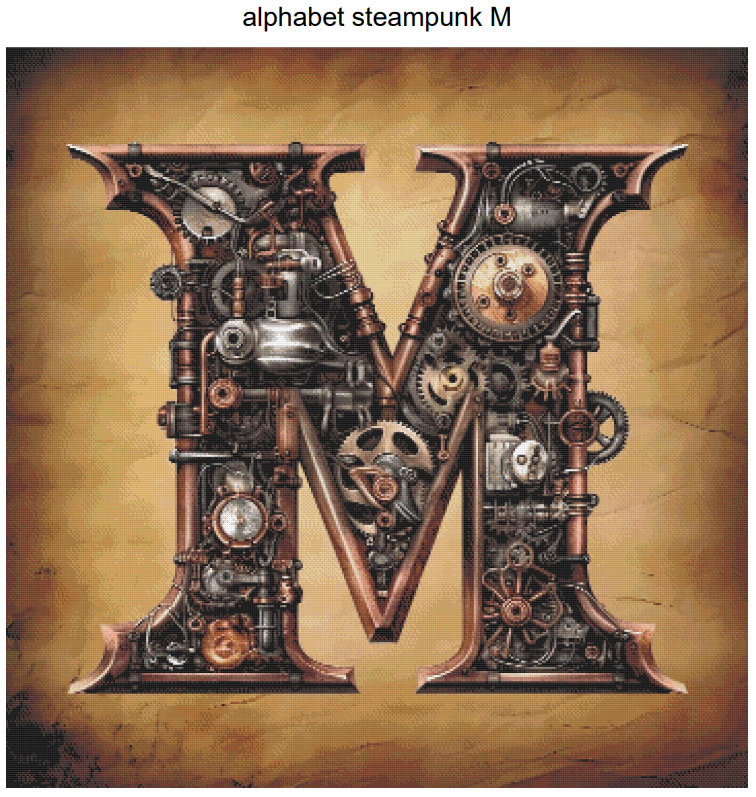 Steampunk Alphabet Letter M Large Size Pattern Keeper Compatible PDF ...