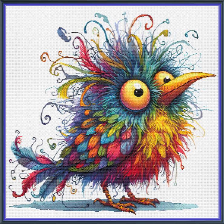 Frazzled Rainbow Bird 6 PDF Instant Digital Download Counted Cross ...