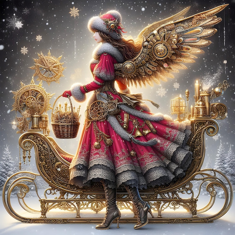Steampunk Christmas Angel and Sleigh 16 Pattern Keeper Compatible PDF ...
