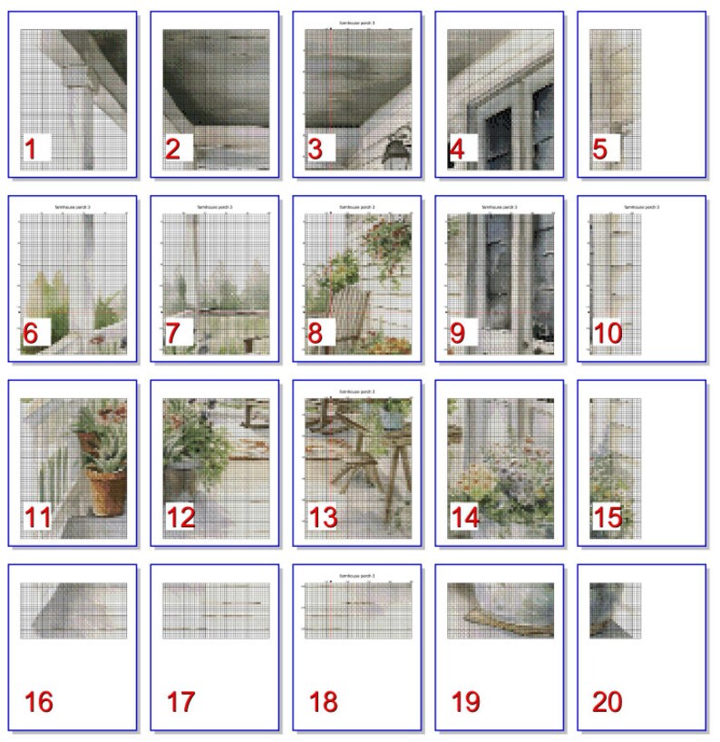 Summertime Farmhouse Front Porch Counted Cross Stitch Pattern Keeper ...