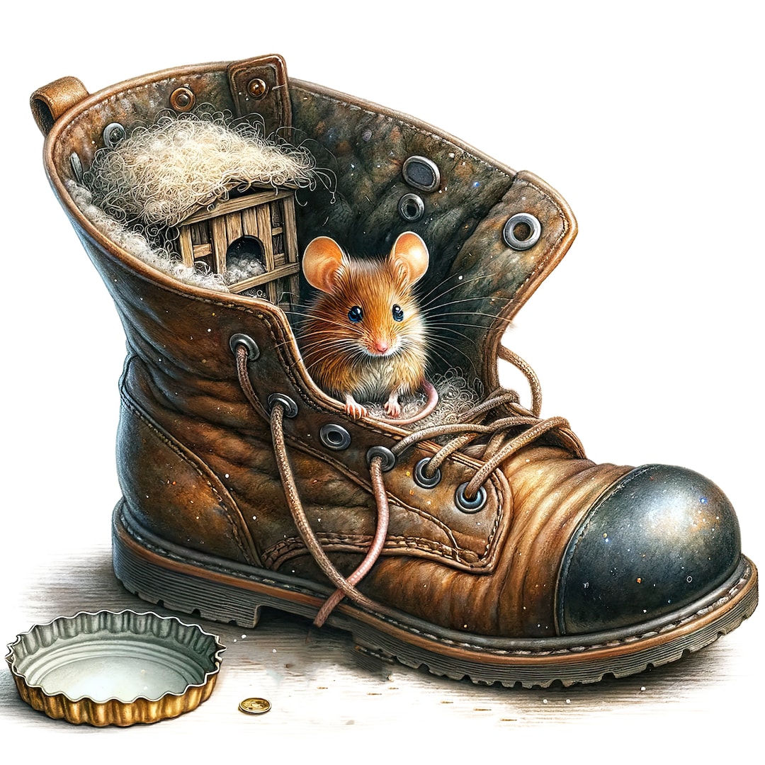 Watercolor Old Boot Mouse House 5 Pattern Keeper Compatible PDF Instant ...