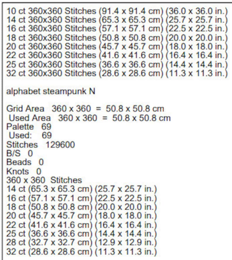 Steampunk Alphabet Letter N Large Size Pattern Keeper Compatible PDF ...