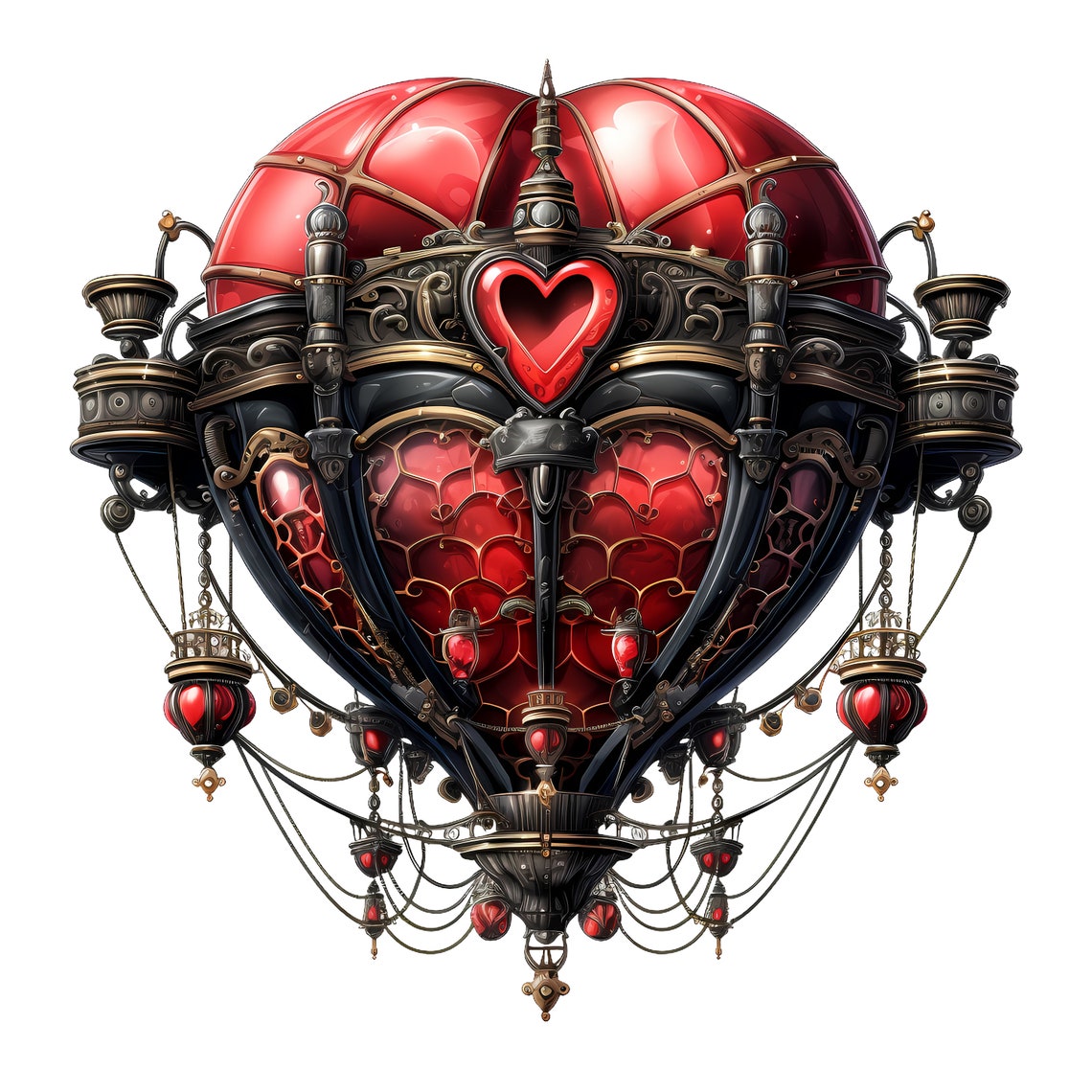Steampunk Hot Air Balloon Valentine Pattern Keeper Compatible PDF ...