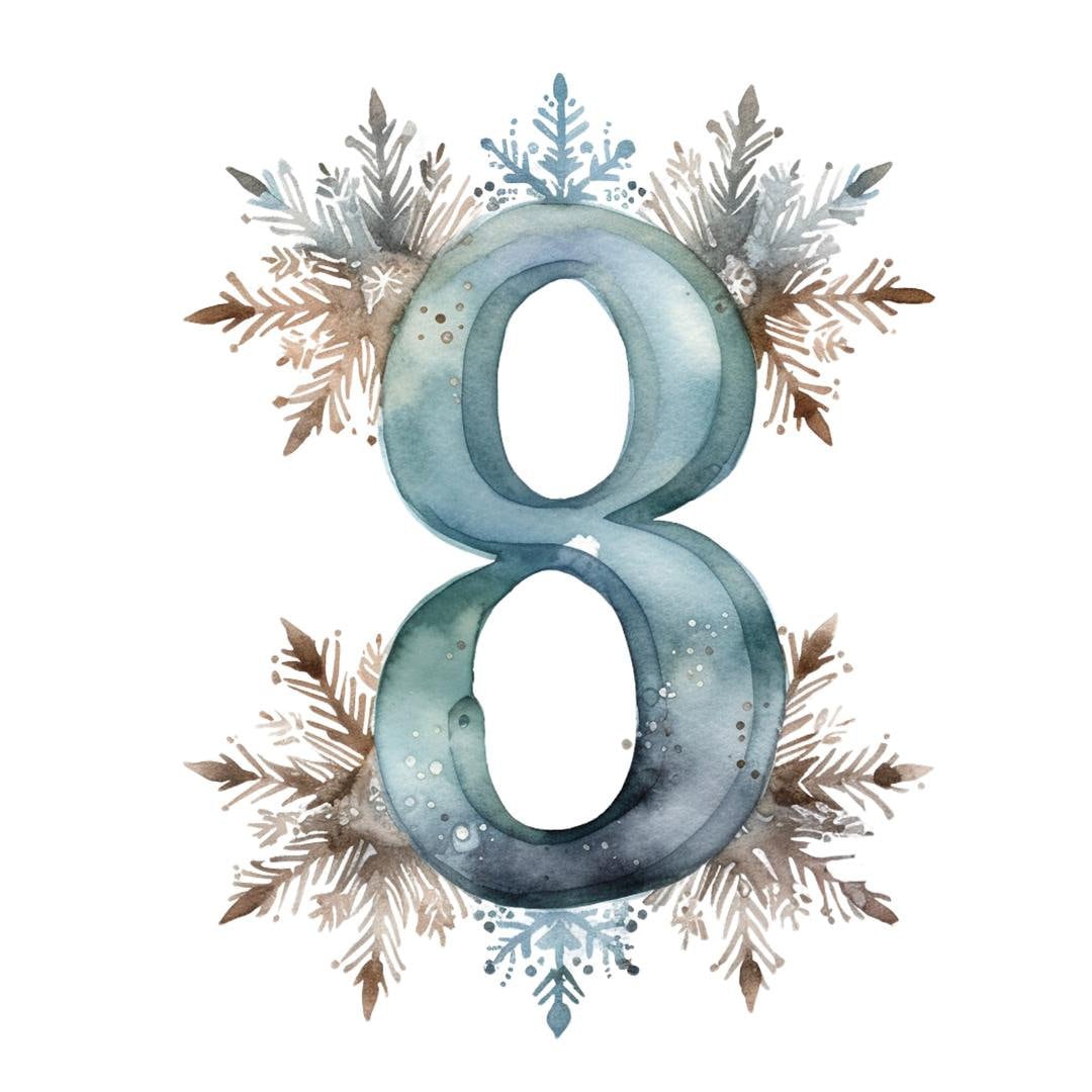 Winter Snowflake Numeral Number 8 Large Size Pattern Counted - Etsy