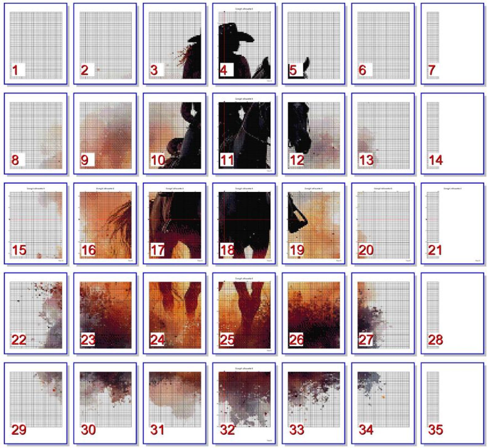 Cowgirl Silhouette 6, Pattern Keeper Compatible, PDF Instant Digital ...