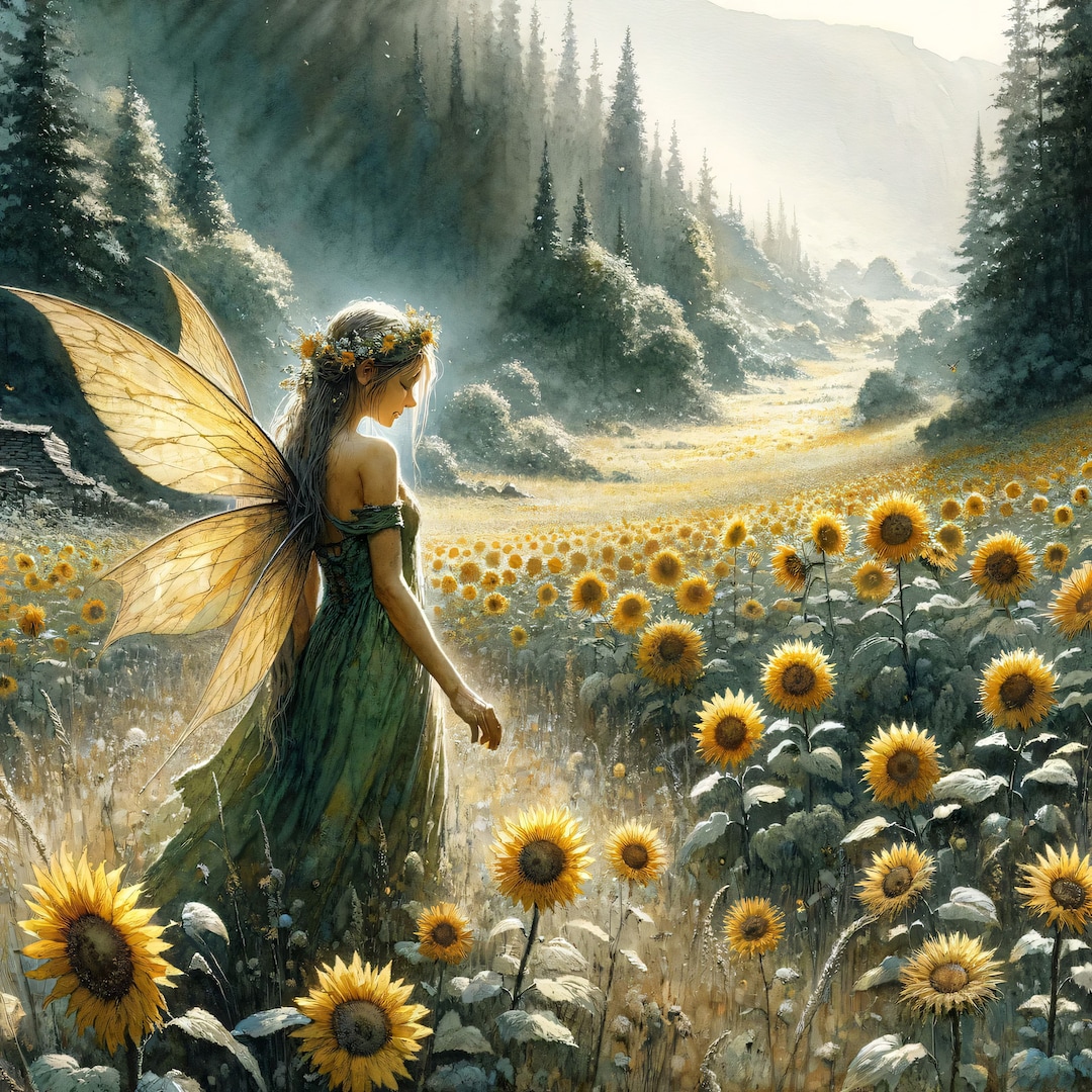 Forest Fairy Watercolor Art 7, Dryad Fae Faerie Pattern Keeper ...