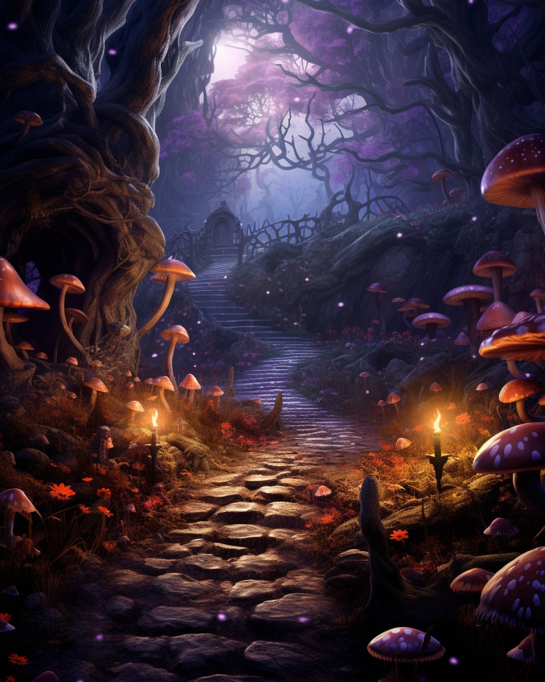 Spooky Halloween Gothic Forest Scene 1 PDF Instant Digital Download ...