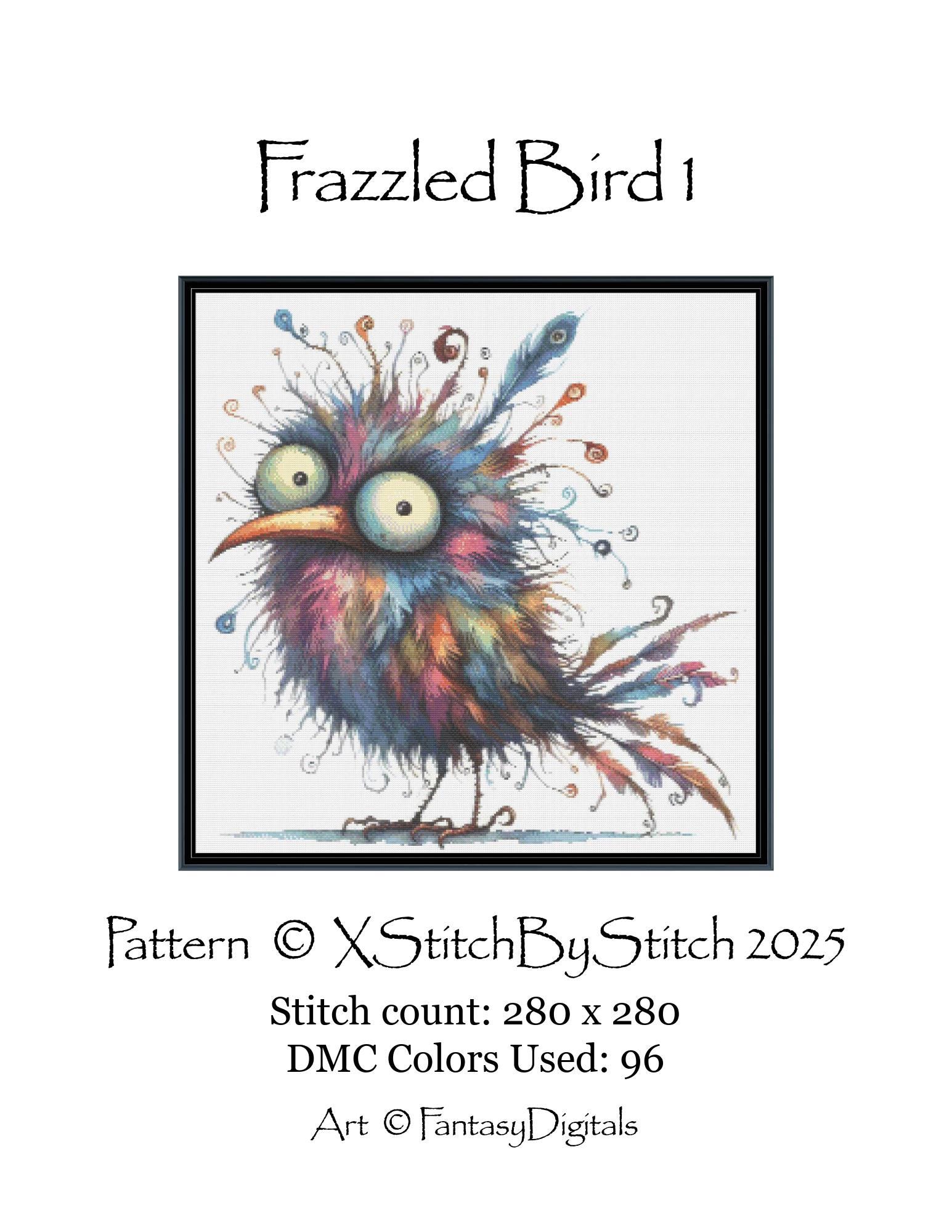 Frazzled Rainbow Bird 1, Pattern Keeper Compatible, PDF Digital ...