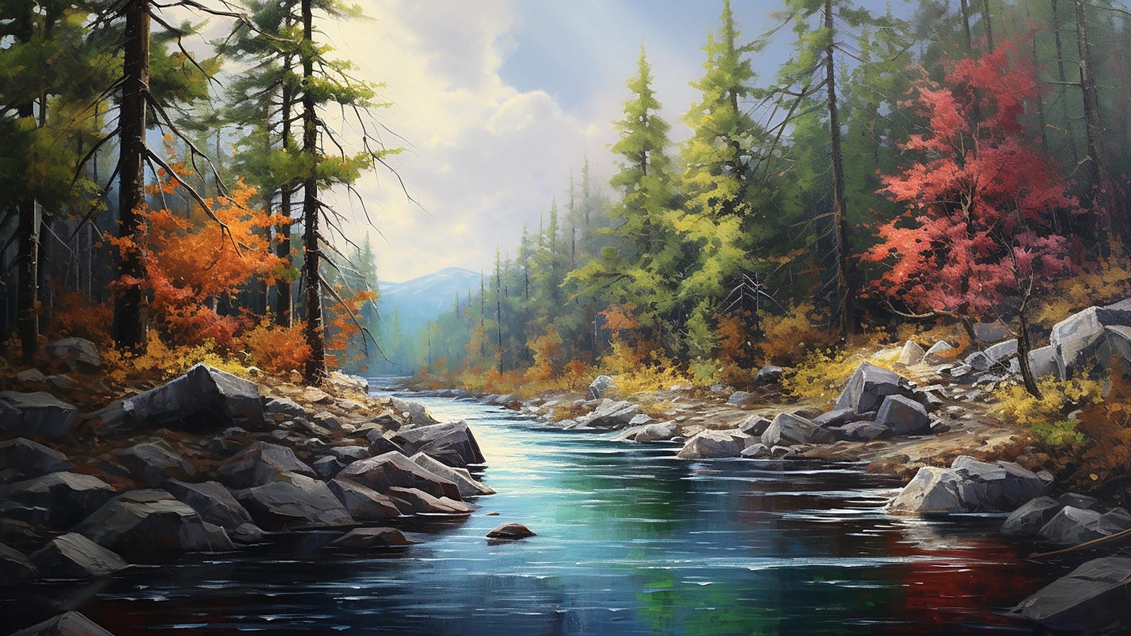 Scenic Oil Painting 6 Mountain Valley Pattern Keeper Compatible PDF ...