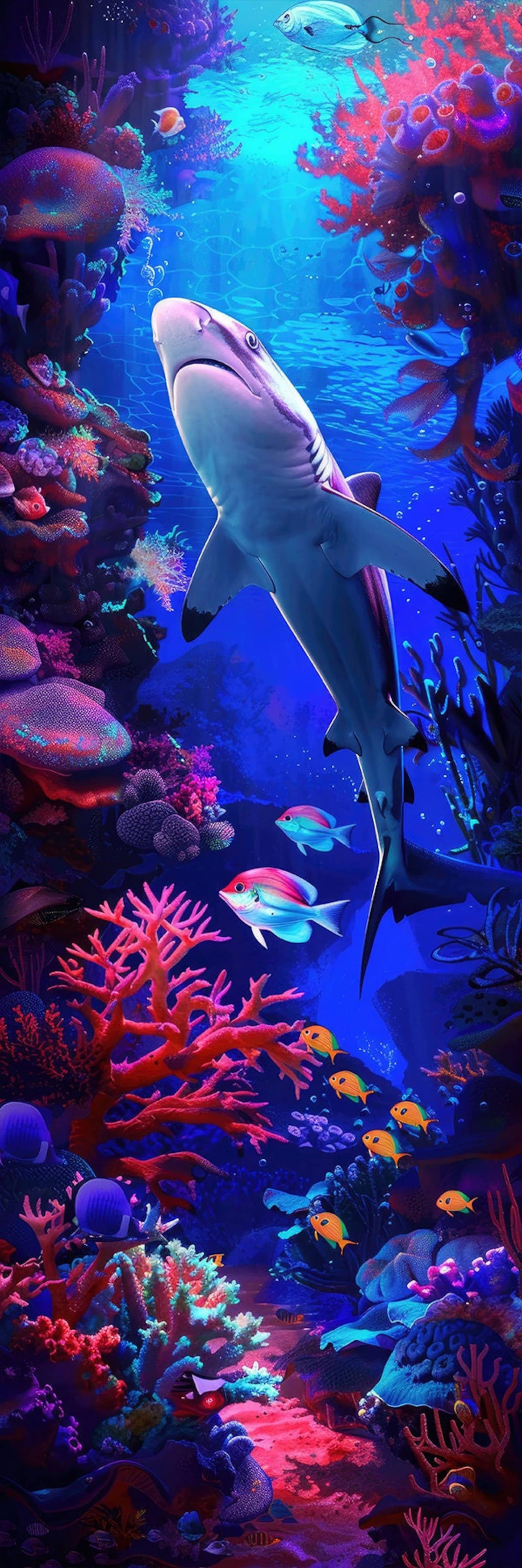 Biofluorescent Sea Life Reef Shark Narrow, Pattern Keeper Compatible ...