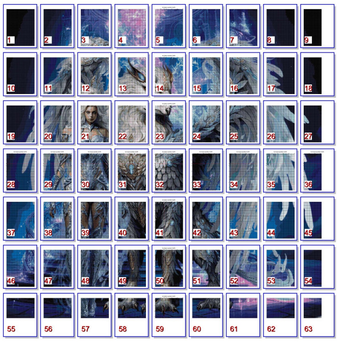Ice Queen Griffin Guardian PDF Instant Digital Download Counted Cross ...