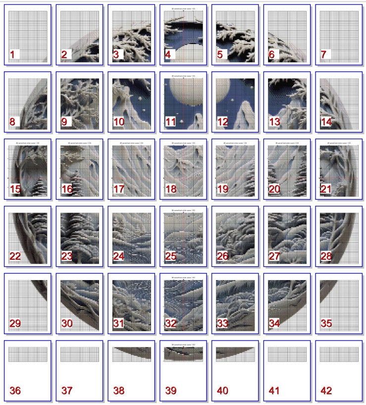 3D Carved Winter Scene Circle Counted Cross Stitch, PDF Instant Digital ...