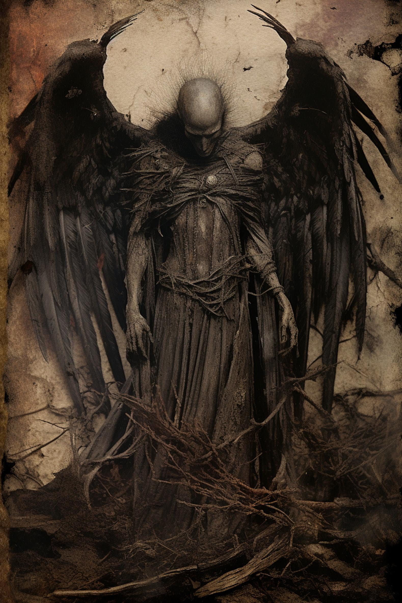Gothic Fallen Angel 1 Tragic Portrait Pattern Keeper Compatible PDF ...