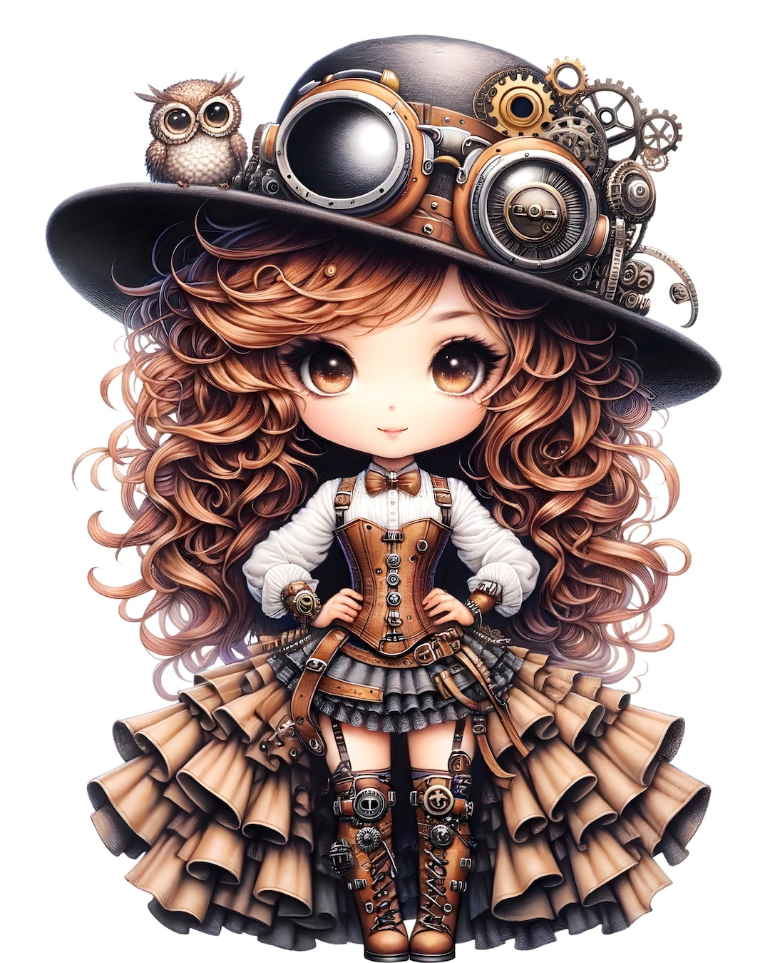 Steampunk Chibi Girls Pattern Keeper Compatible PDF Instant Digital ...