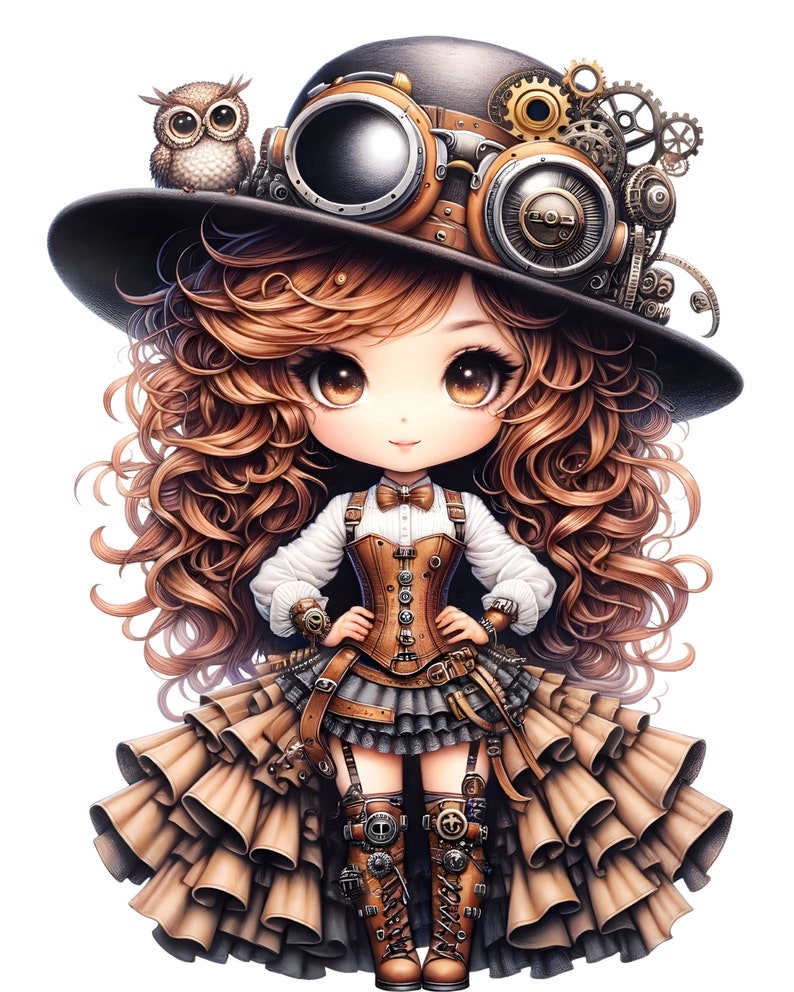 Steampunk Chibi Girls Pattern Keeper Compatible PDF Instant Digital ...