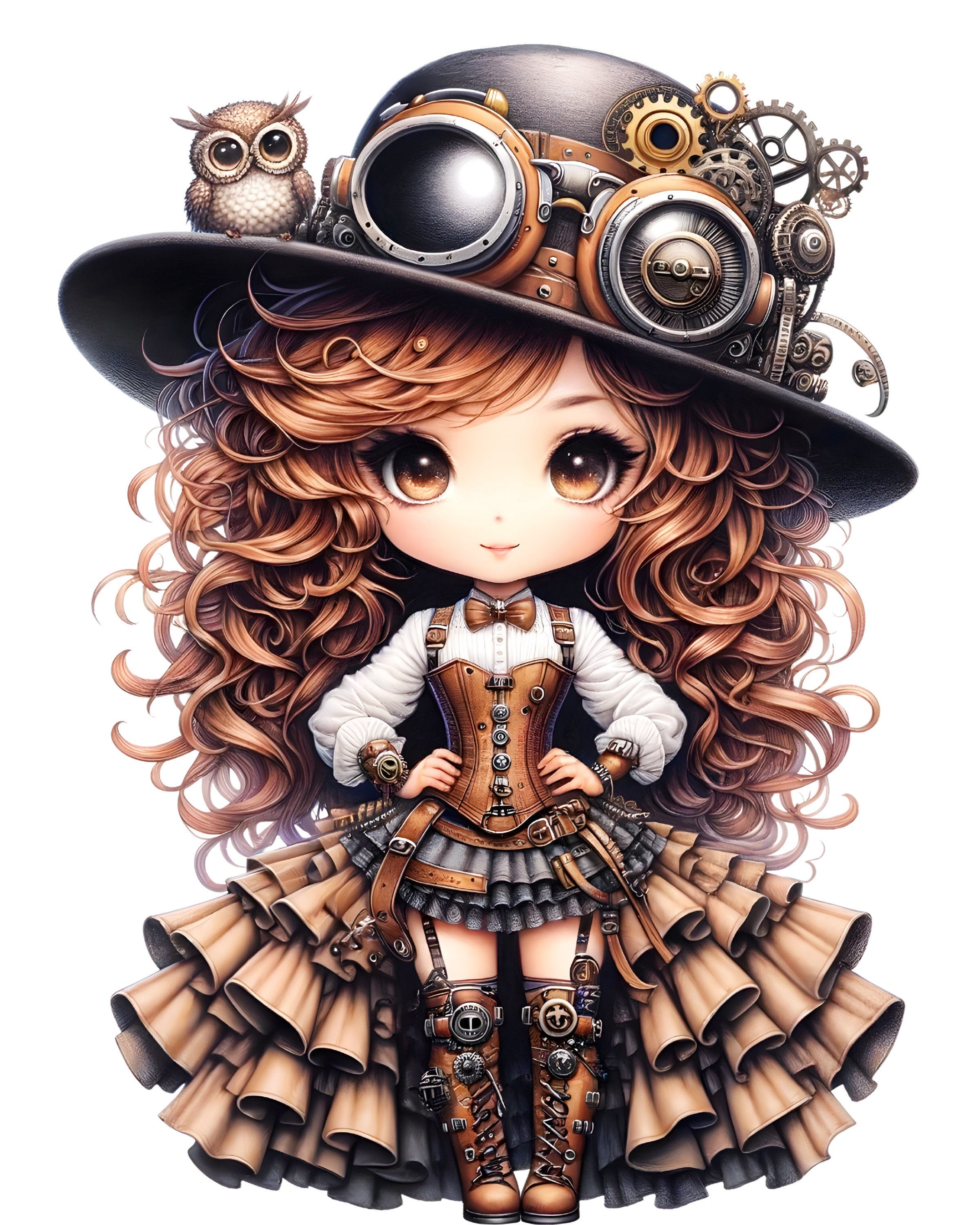 Steampunk Chibi Girls Pattern Keeper Compatible PDF Instant Digital ...