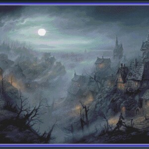 Cursed Old Town 5 Spooky Landscape Scene Pattern Keeper Compatible PDF ...