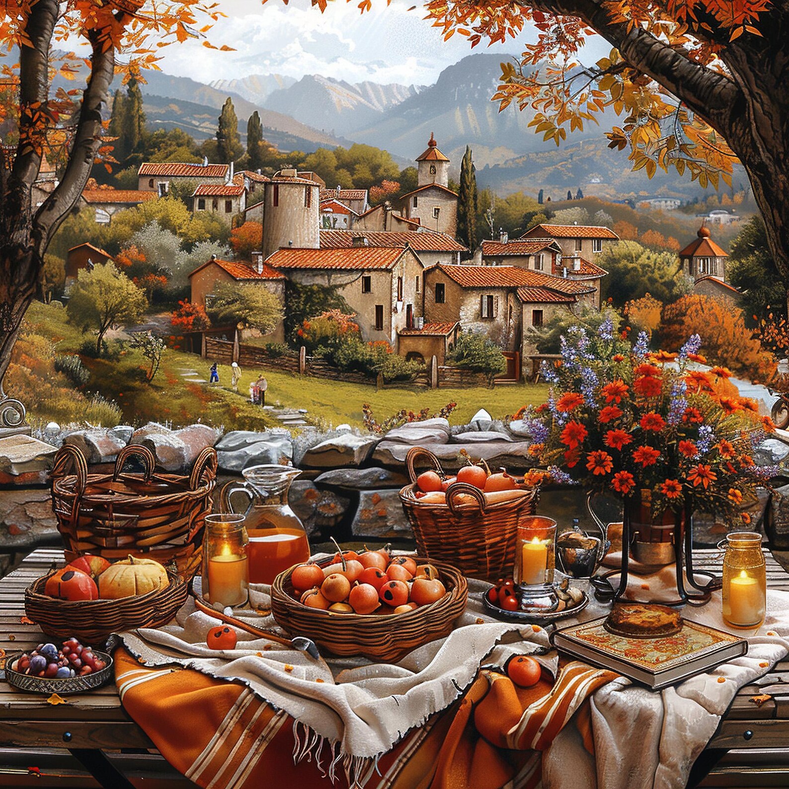 Autumn Country 3 Homestead Scene Pattern Keeper Compatible PDF Instant ...