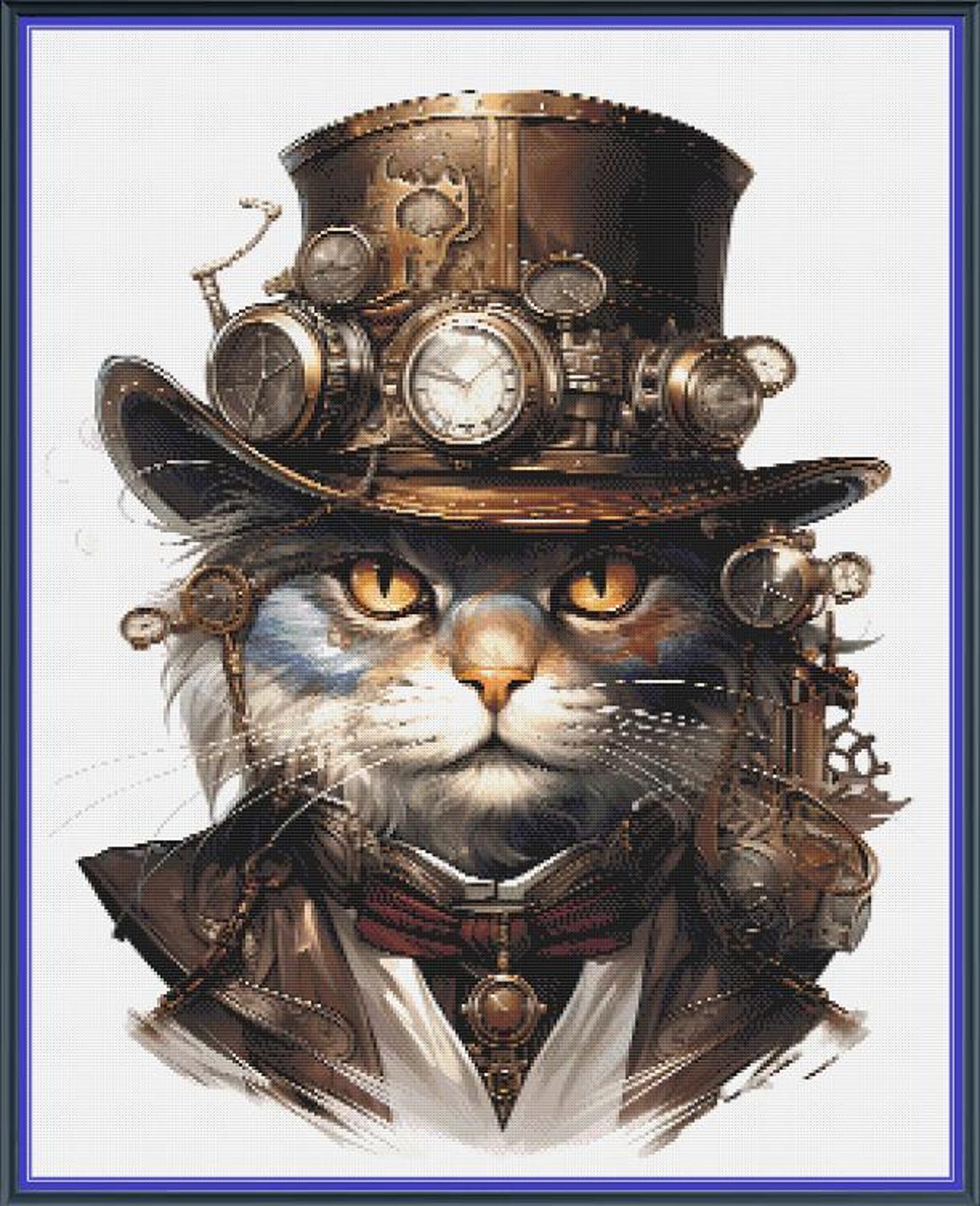 Steampunk Cat Portrait 10 Pattern Keeper Compatible PDF Instant Digital ...