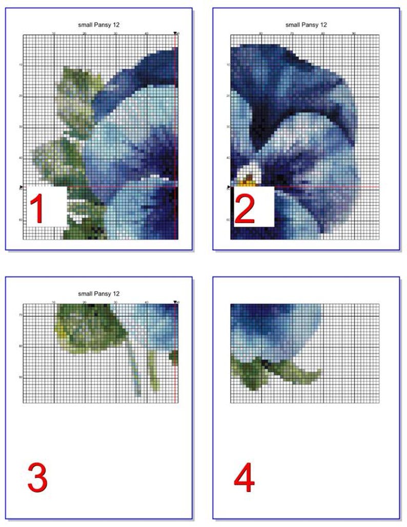 Small Pattern Blue Pansy 12 Pattern Keeper Compatible PDF Instant ...