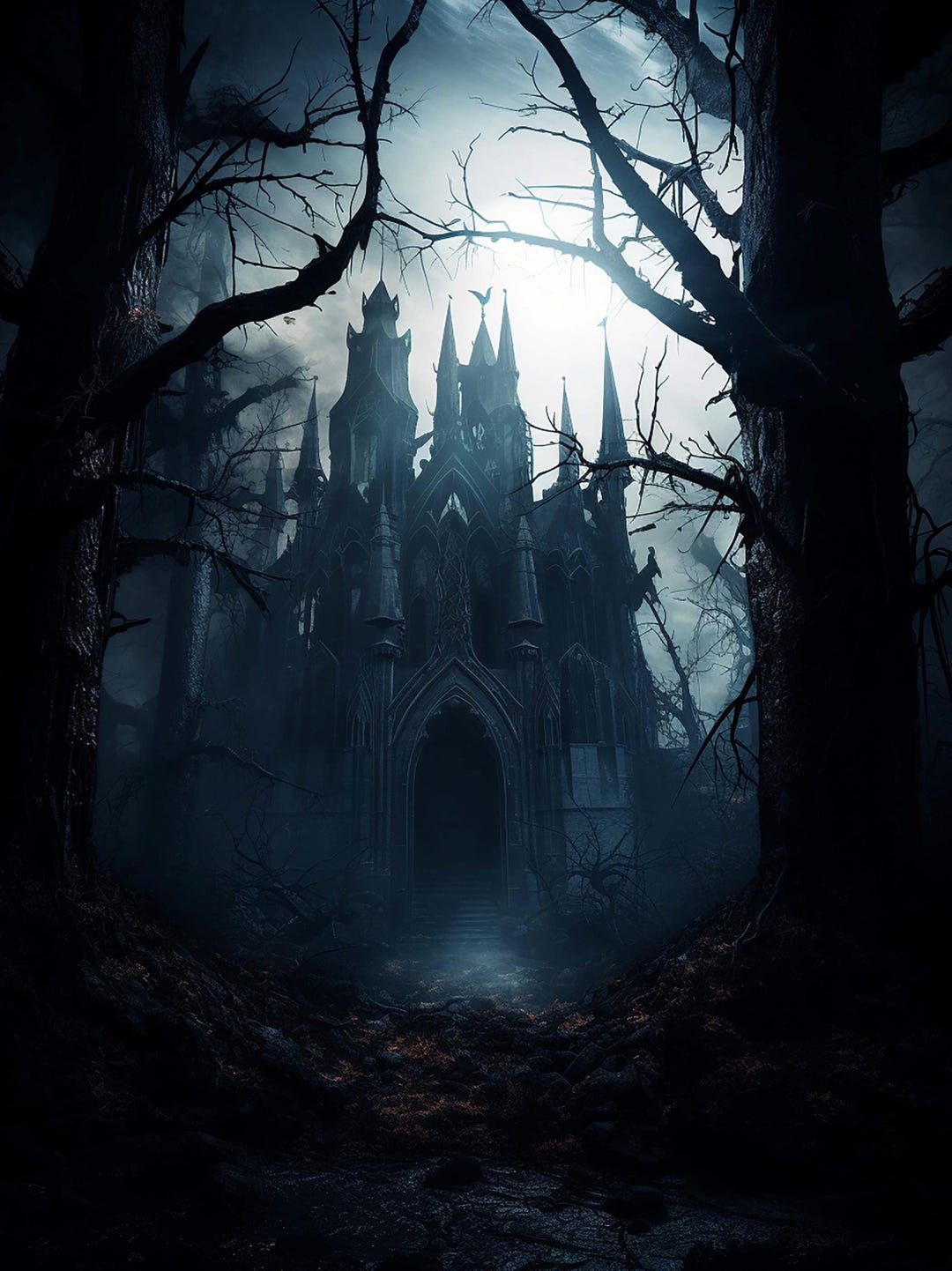 Gothic Forest Landscape 6 Castle Halloween PDF Instant Digital Download ...