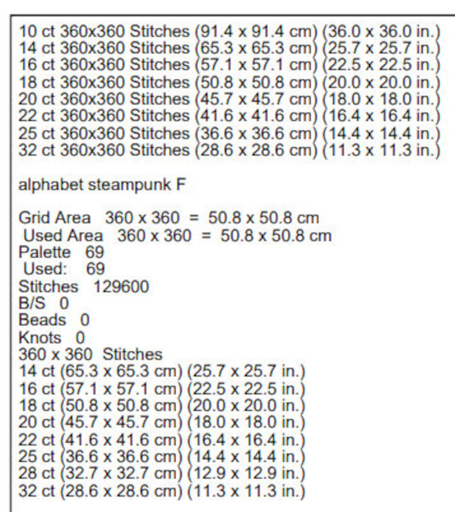 Steampunk Alphabet Letter F Large Size Pattern Keeper Compatible PDF ...