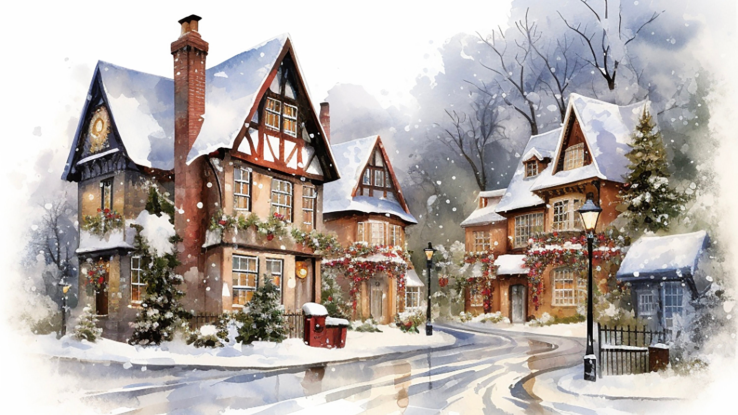 Watercolor Christmas Village Pattern Keeper Compatible PDF Instant ...