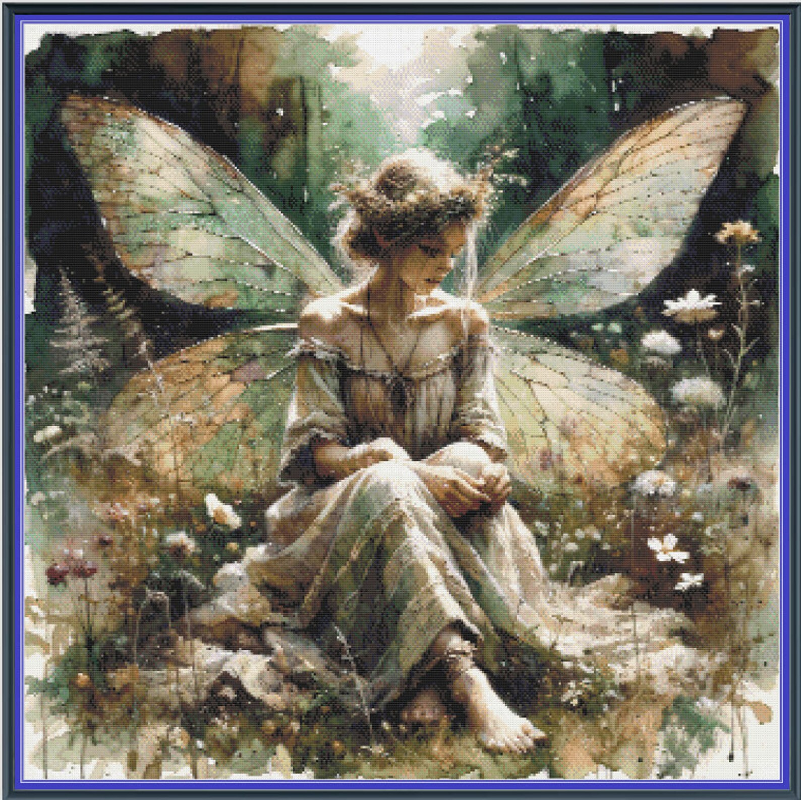 Forest Fairy Watercolor Art 1, Dryad Fae Faerie Pattern Keeper ...