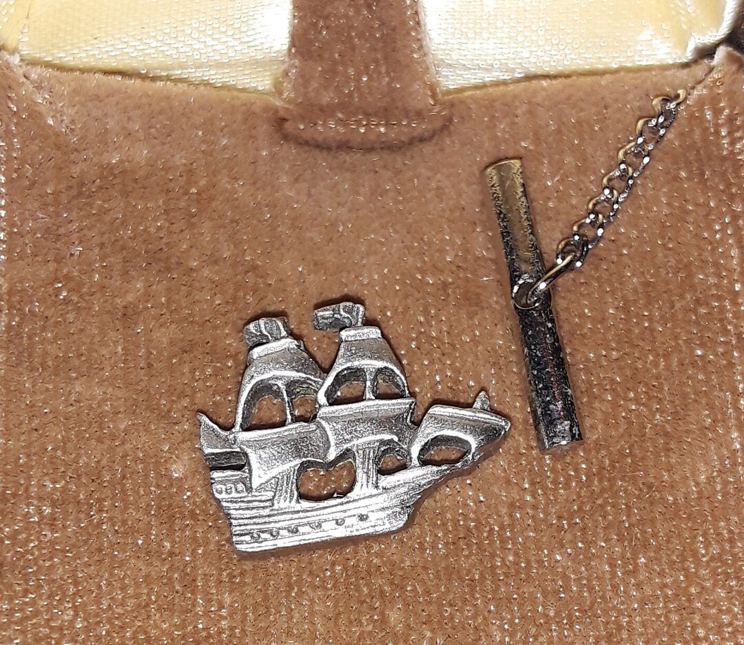 Vintage Clipper Ship Tie Tack Pin Boat Nautical Silver-tone - Etsy