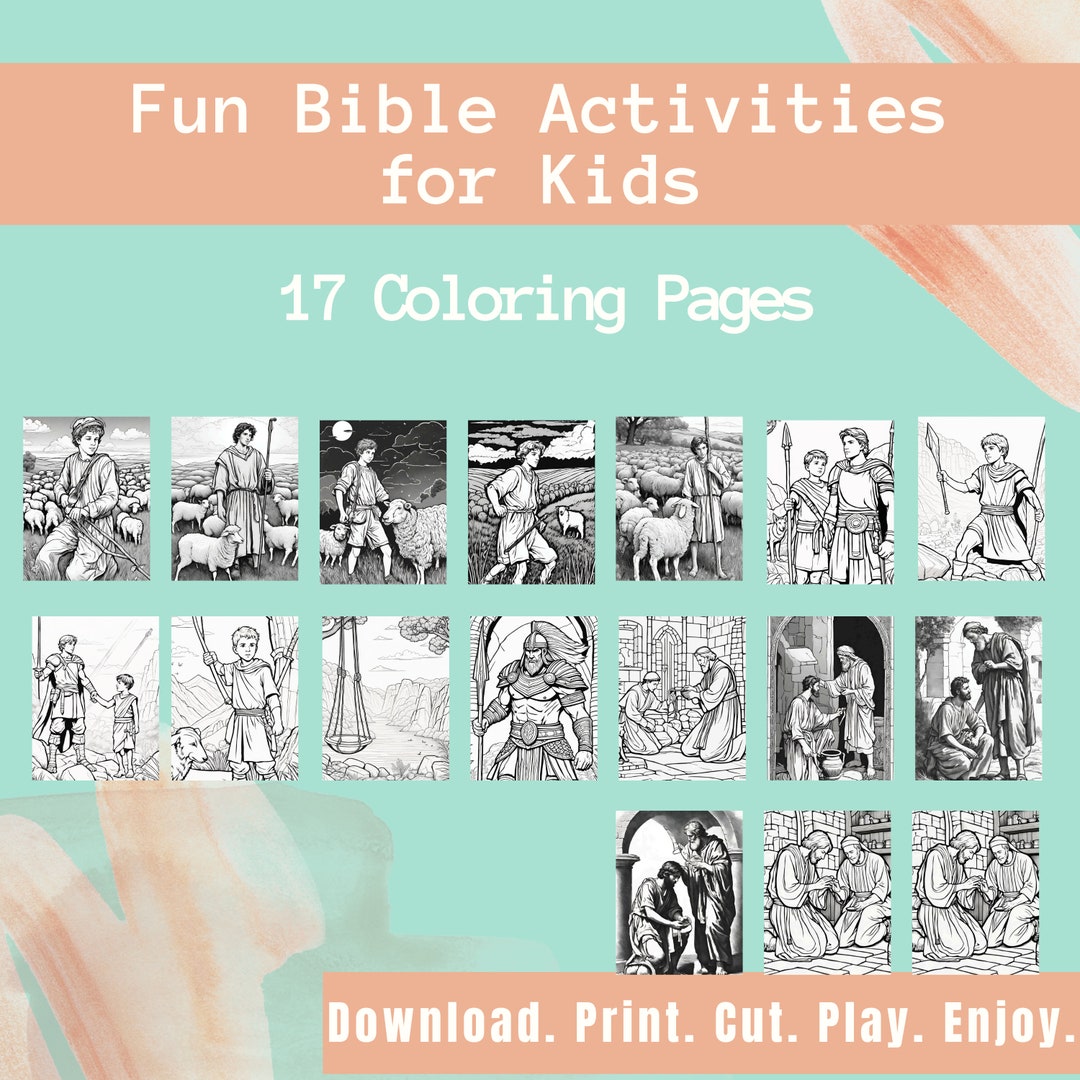 Instant Download of Bible Stories Coloring Book, Kids Bingo and Word ...