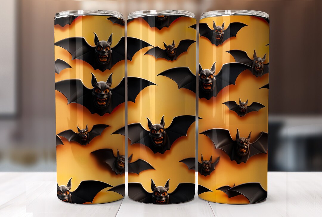 Halloween Bats Design Tumbler 20oz Seamless Tumbler Halloween Bats ...