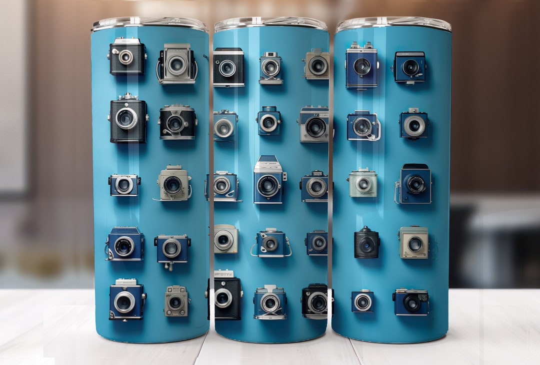 Artistic Set Vintage Camera Design, Tumbler 20 Oz Seamless, Cameras ...