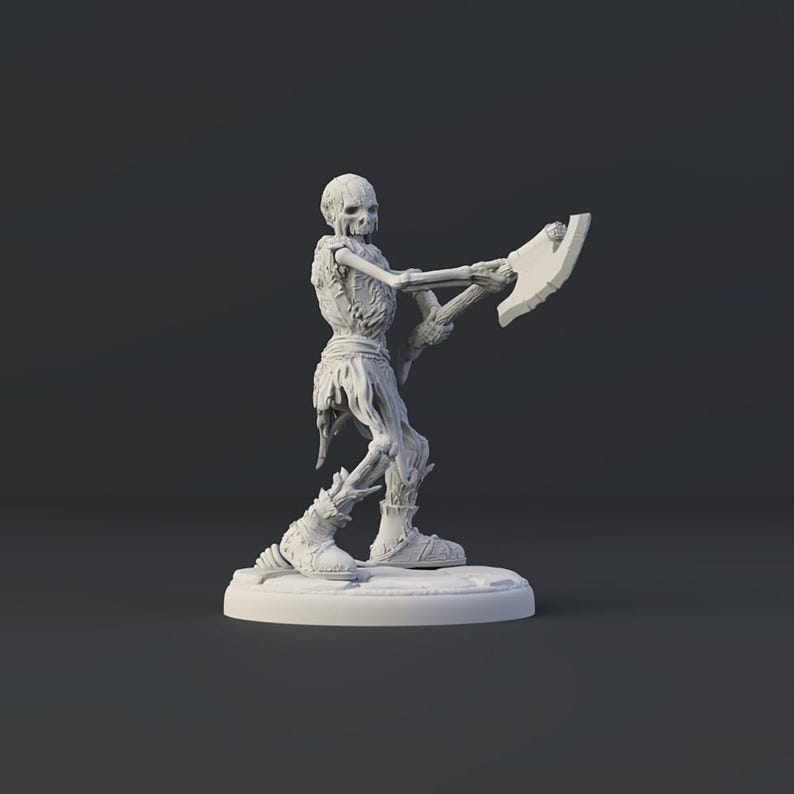 DRAUGR Warrior Axe V2 - 3D Printed Miniature, Resin, to Paint ...