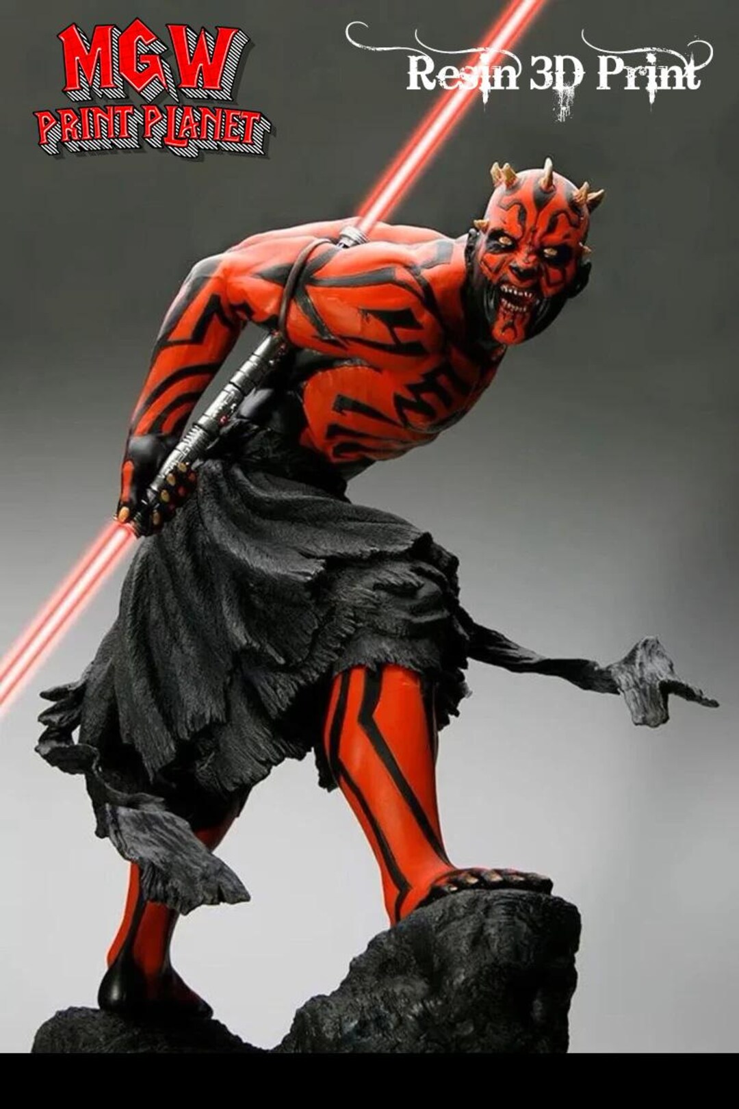Darth Maul Sith Starwars 3D Printed Miniature, High Quality Plant Resin ...