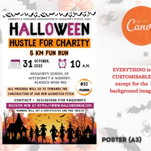 EDITABLE Halloween Run Poster - Etsy