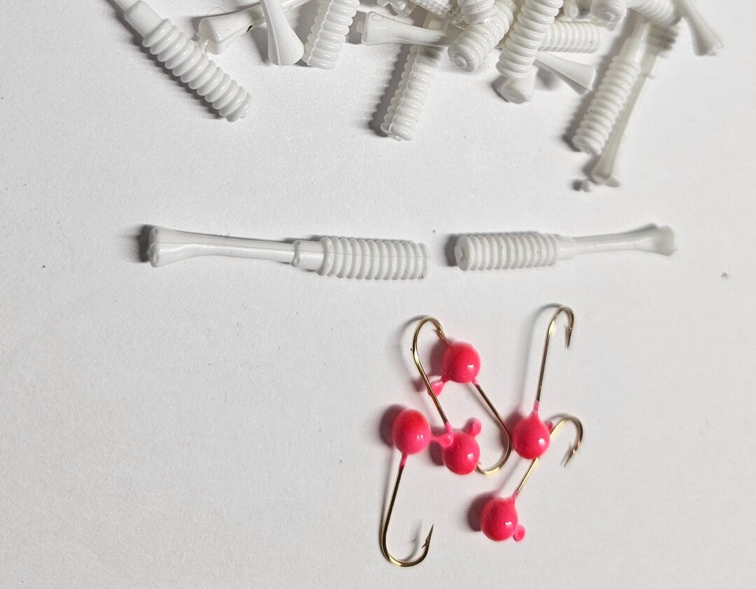 50 Pink Mini Mite Jigs 1/32 Gold Hooks 8 for 17.95 Get 5 Free White ...