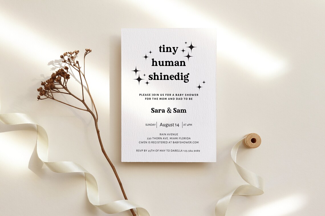 Tiny Human Shindig Invitation - Etsy