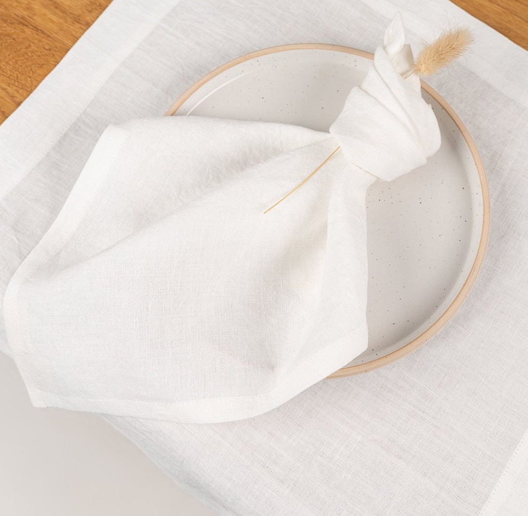 White Hemp Napkin I off White Washed Linen Table Napkin I 100 % Natural ...