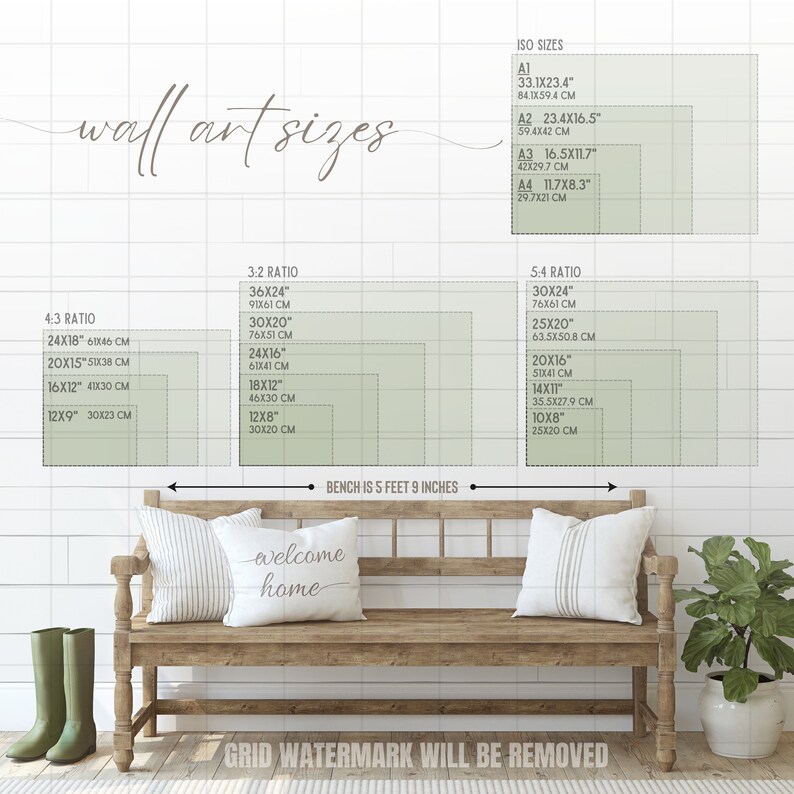 Wall Art Size Guide | Vertical Horizontal Frame Size Chart | Canvas ...