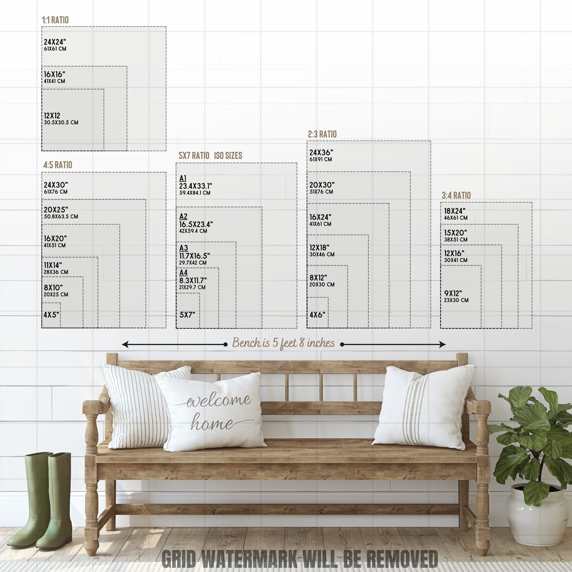 Wallart Size Chart Wall Art Size Guide Different Poster Sizes, Canvas ...