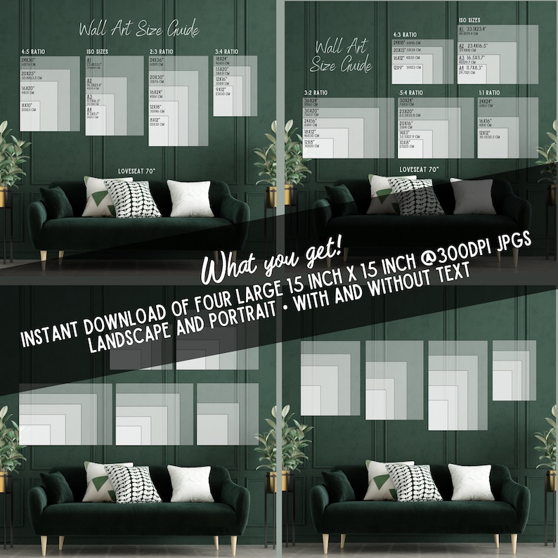 Wall Art Size Guide | Vertical Horizontal Frame Size Chart | Canvas ...