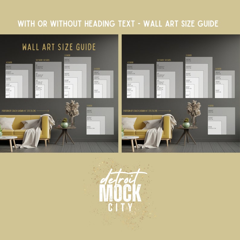 Wallart Size Chart | Wall Art Size Guide | Different Poster Sizes ...
