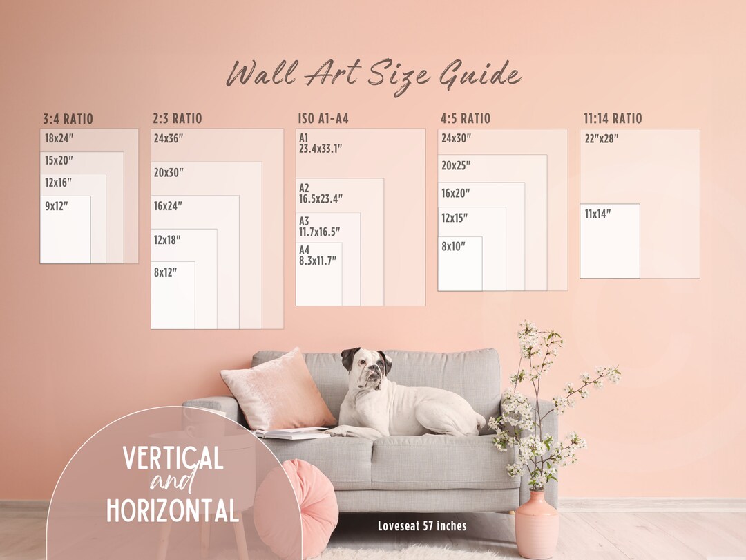 Minimalist Peach Interior Wall Art Size Guide Mockup Wall Art ...