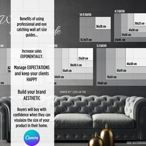 Editable Moody Upscale Wall Art Size Guide | Frame Size Chart | Canvas ...