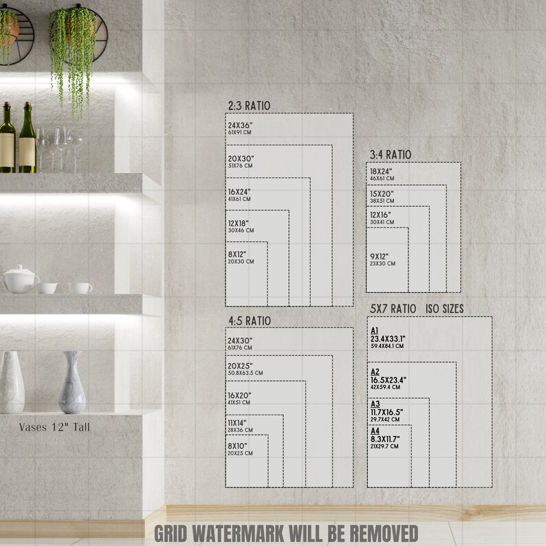 Wallart Size Chart | Wall Art Size Guide | Different Poster Sizes ...